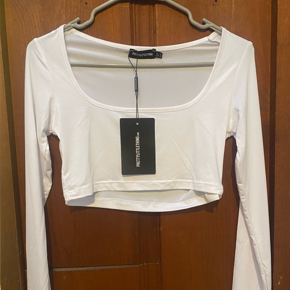 PrettyLittleThing | Tops | Pretty Little Thing White Crop Top | Poshmark